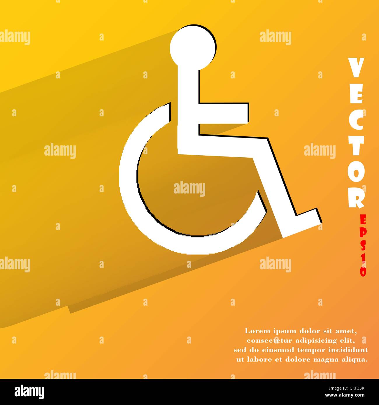 disabled. Flat modern web button with long shadow and space for your ...