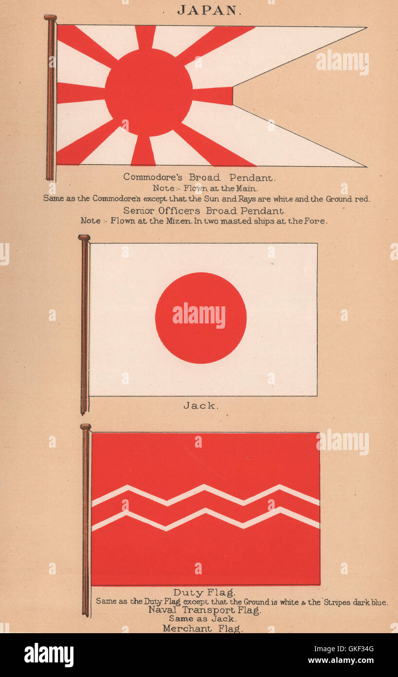 JAPAN FLAGS. Commodore's Broad Pendant. Jack. Duty Flag. Merchant ...