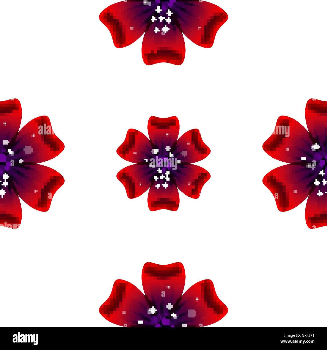 Beautiful rad flower. Seamless floral pattern. Vector Stock Vector ...