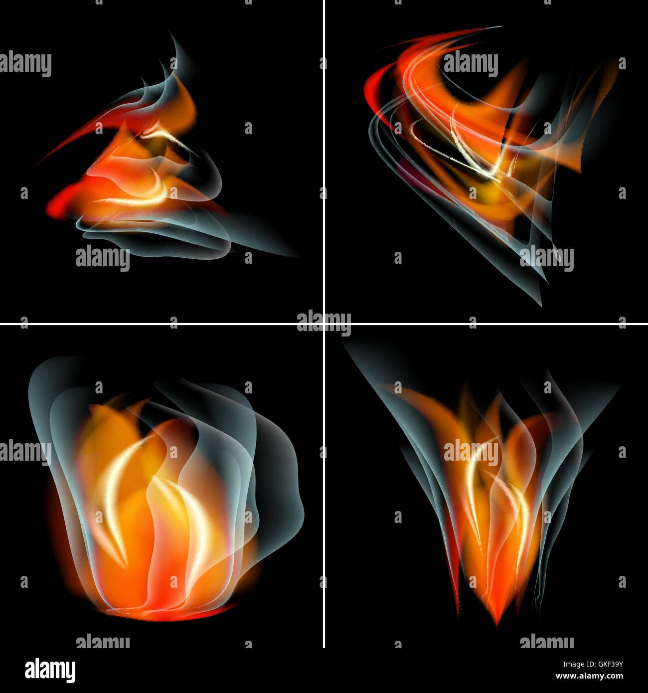 Set Burn flame fire vector abstract background with place for your text ...