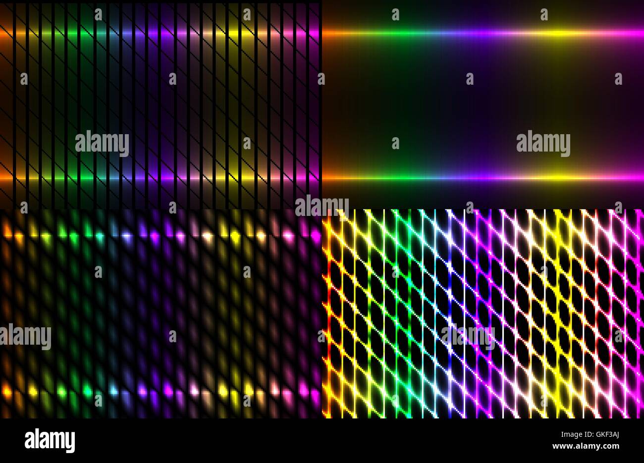 set Abstract spectrum dark background colored sparkles. with space for ...