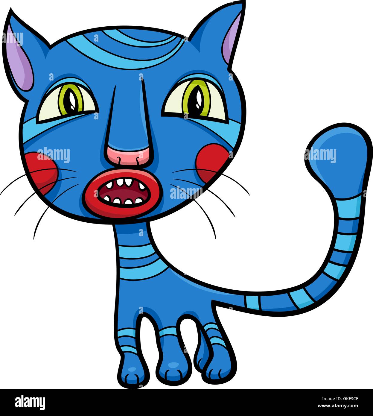 blue kitten or cat cartoon Stock Vector Image & Art - Alamy