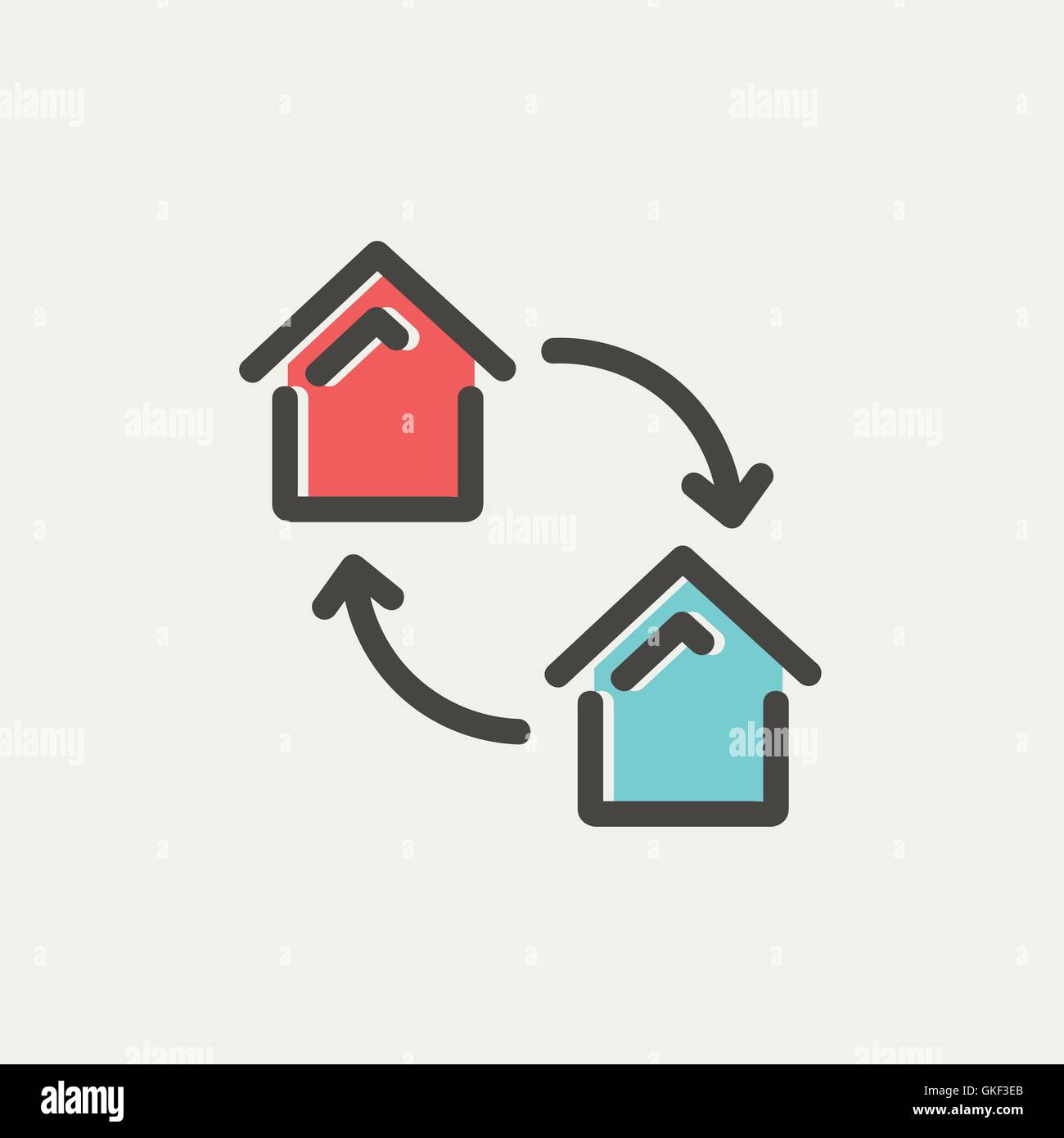 Blue roof houses Stock Vector Images - Alamy