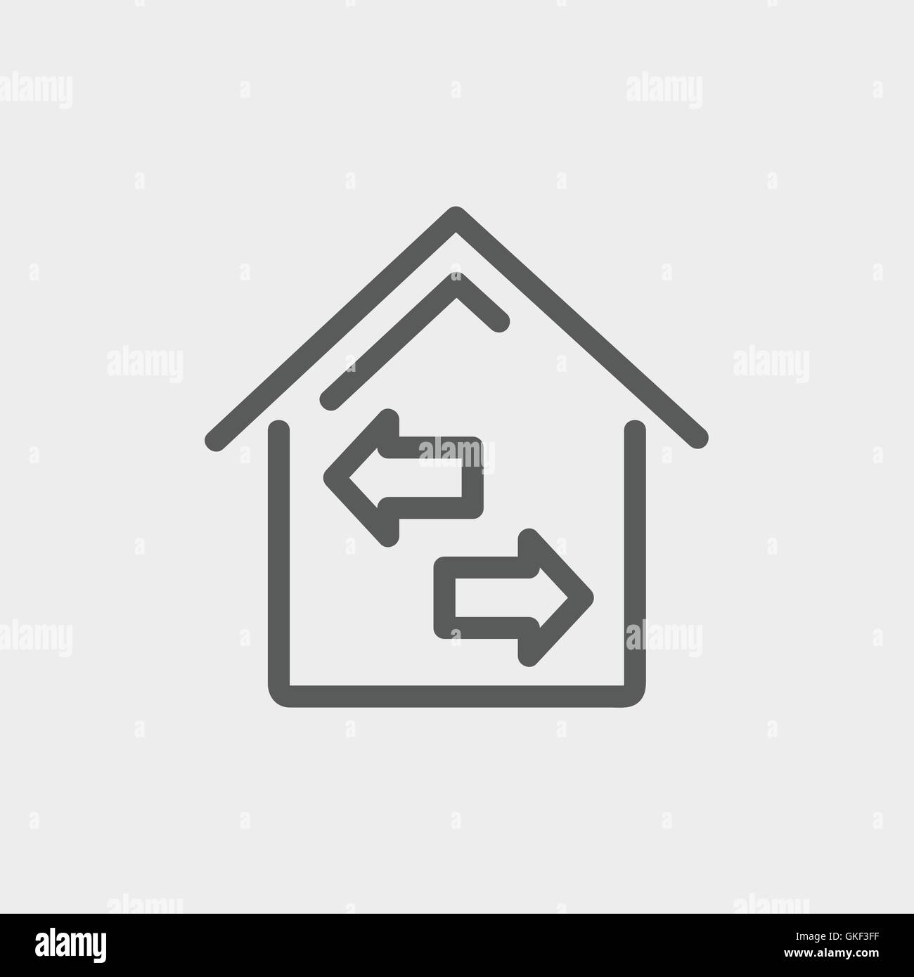 House with left and right arrow thin line icon Stock Vector Image & Art ...