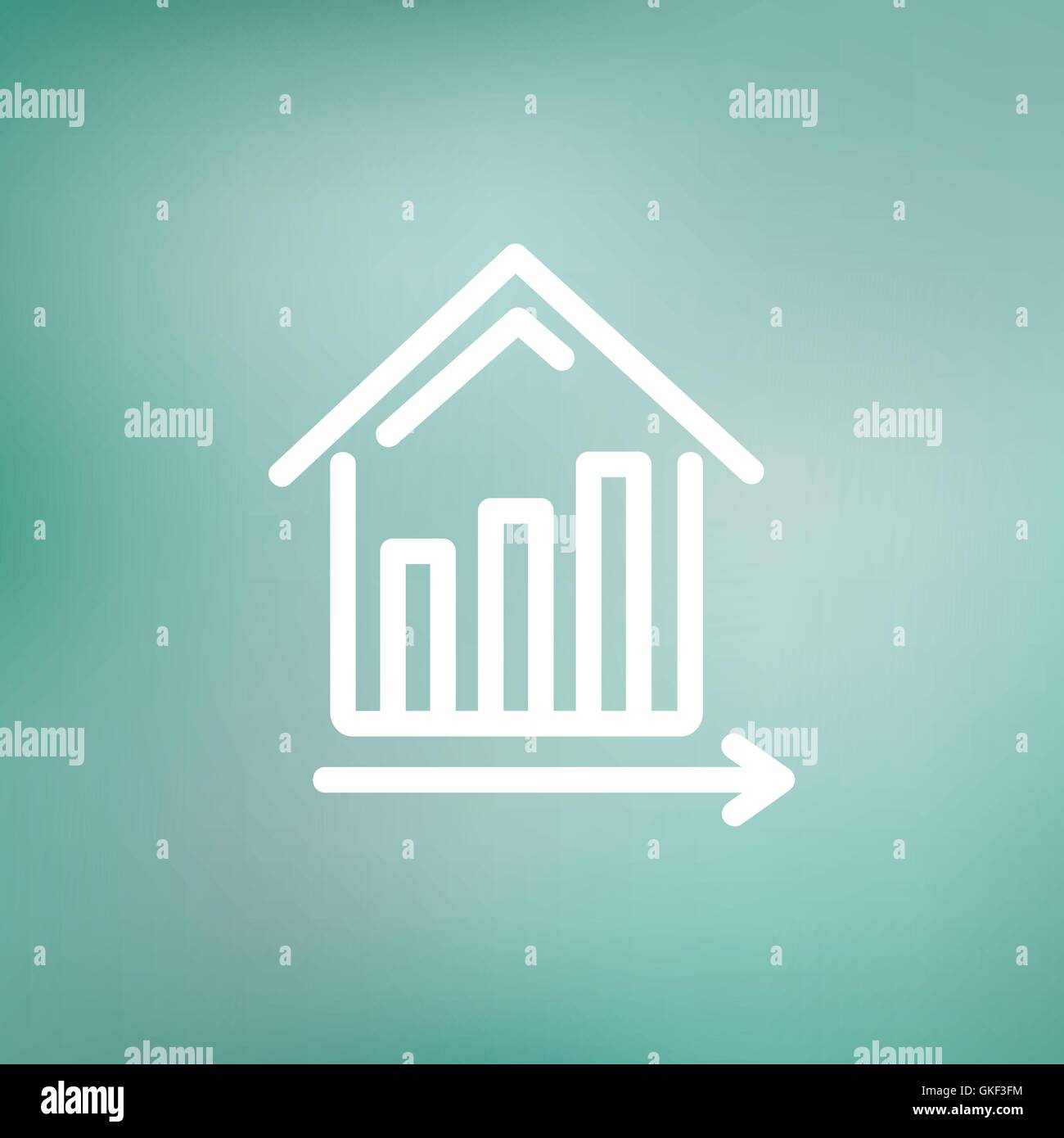 Graph showing financial real estate growth thin line icon Stock Vector ...