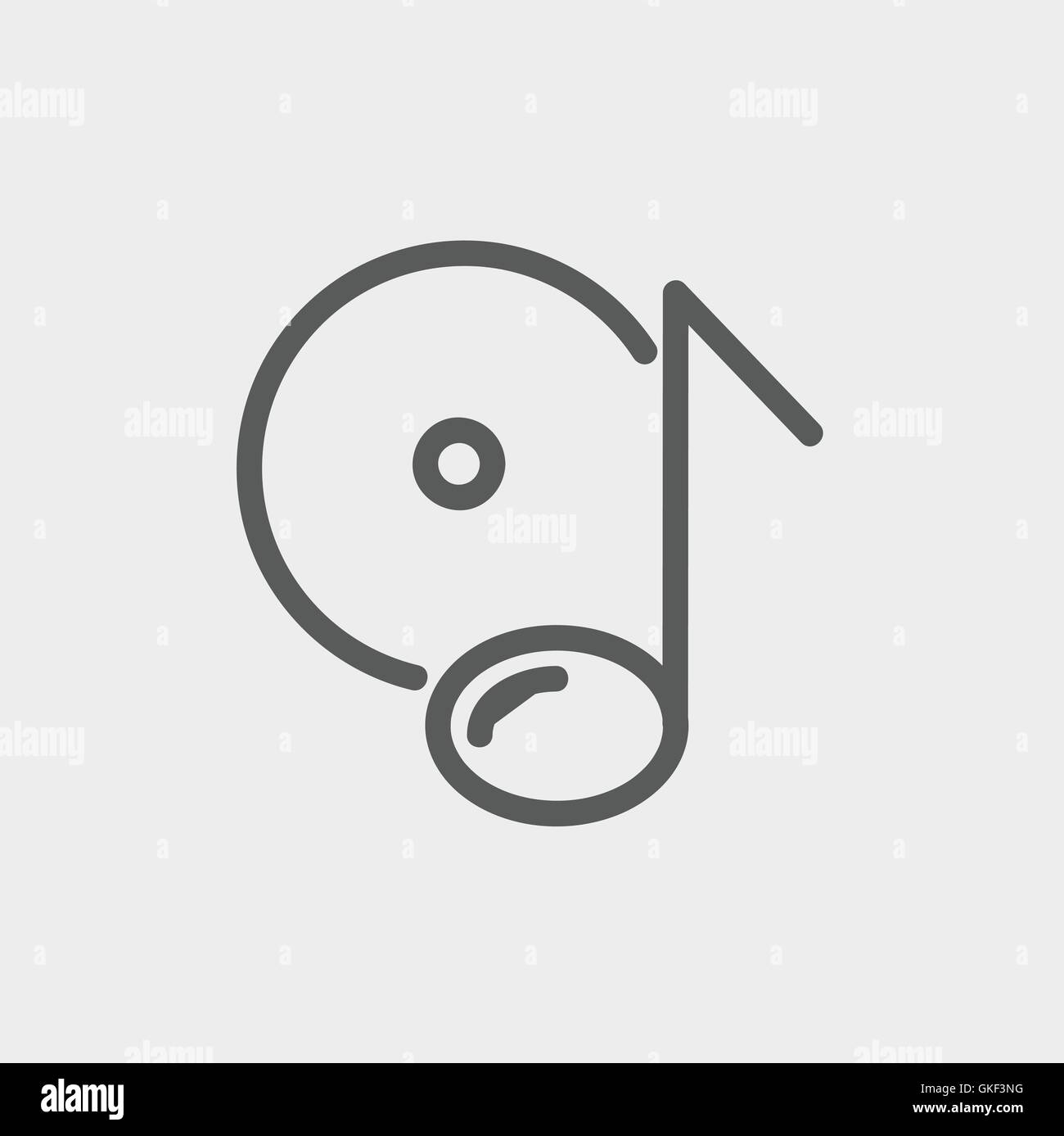 Note with phonograph record thin line icon Stock Vector Image & Art - Alamy