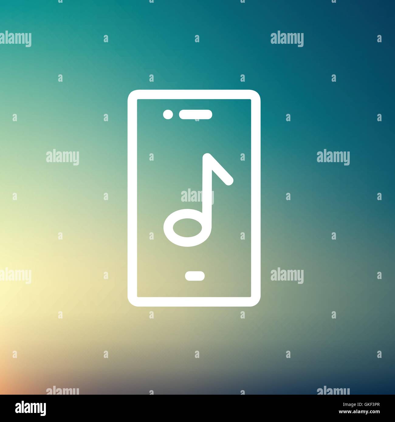 Phone with musical note thin line icon Stock Vector Image & Art - Alamy
