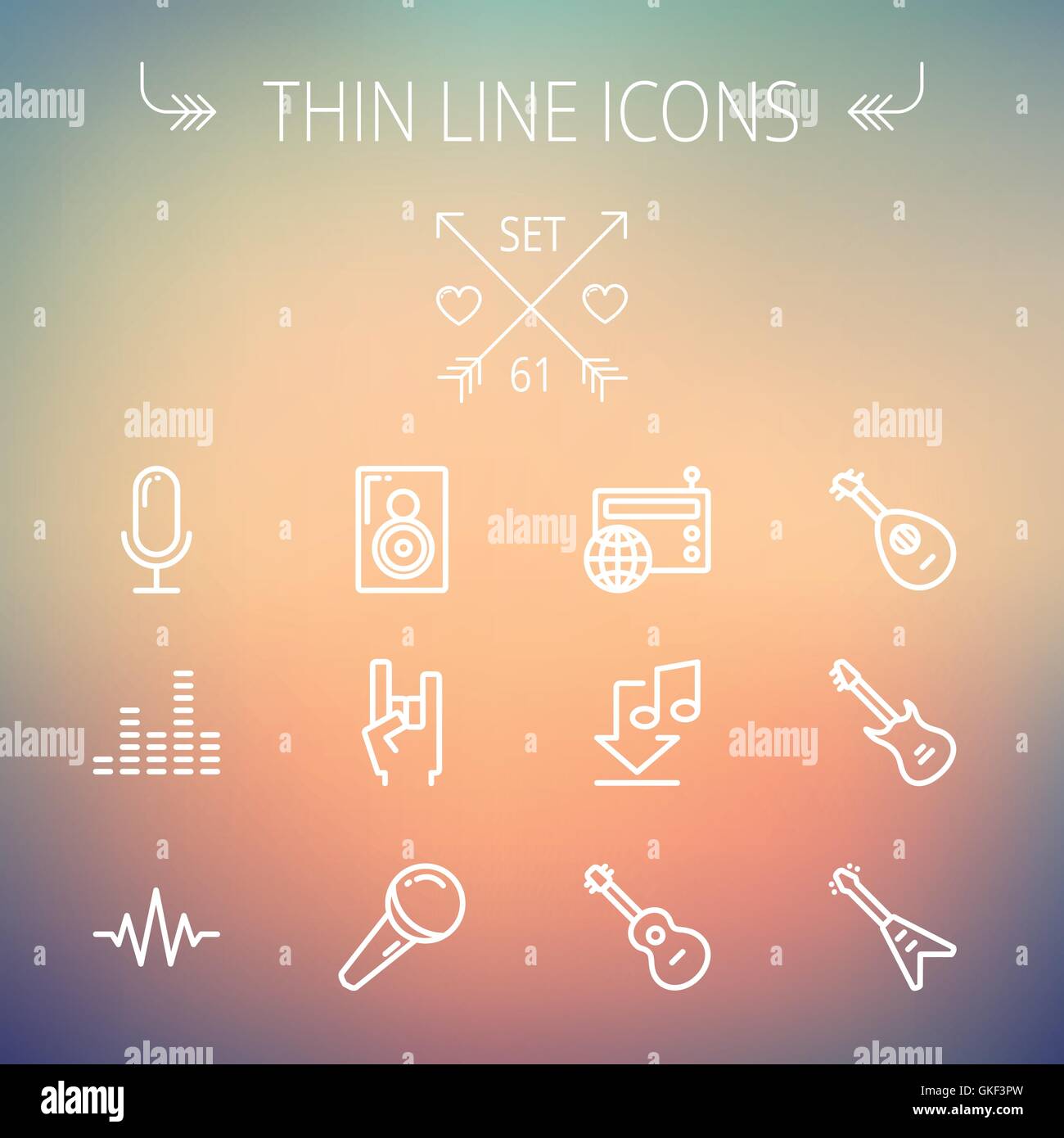 Outline set musical instruments illustration hi-res stock photography ...