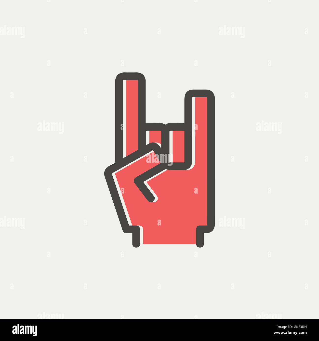 White hand rock Stock Vector Images - Alamy