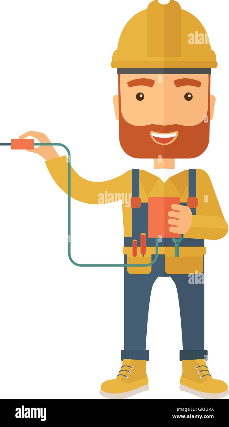 Electrician vector cartoon hi-res stock photography and images - Alamy