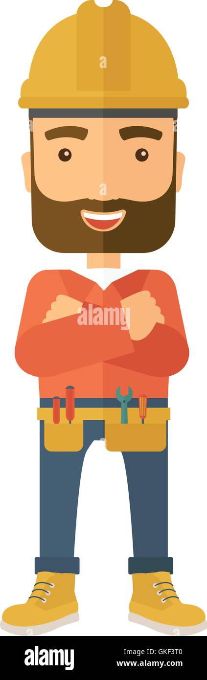 Standing man flat color Stock Vector Images - Alamy