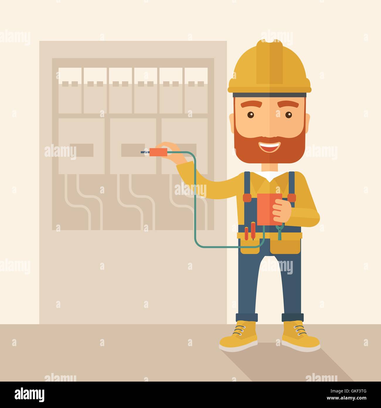 Electrician repairing an electrical panel Stock Vector Image & Art - Alamy