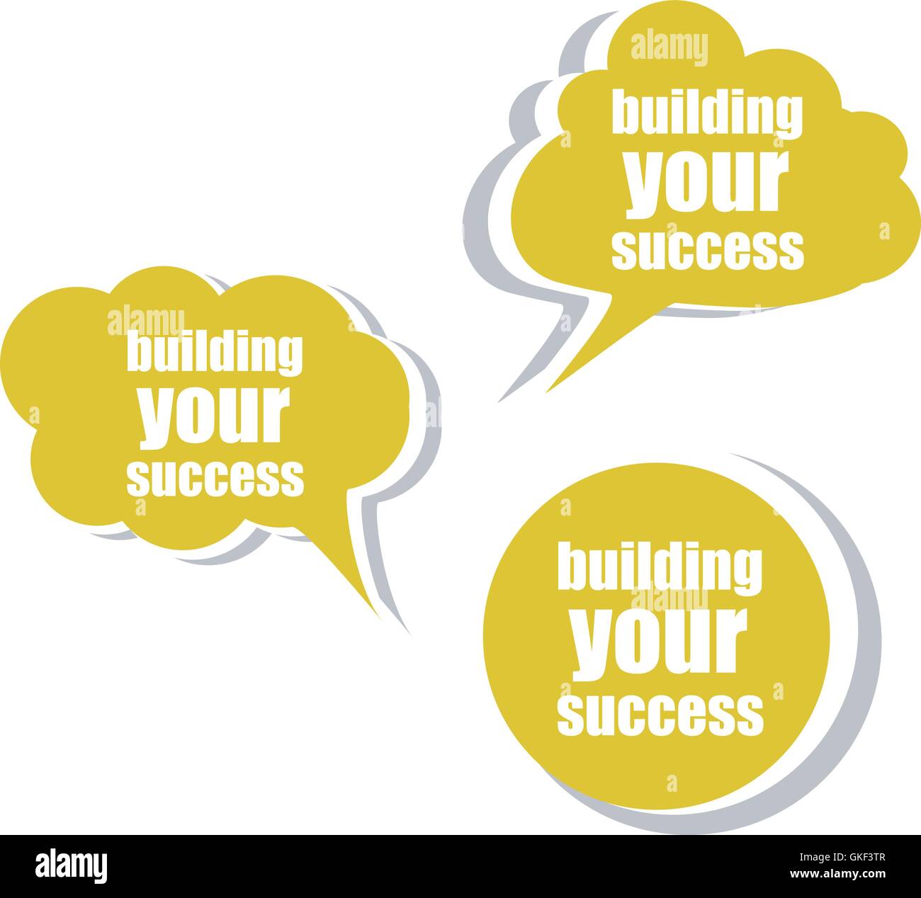 Building your success. Set of stickers, labels, tags. Business banners ...
