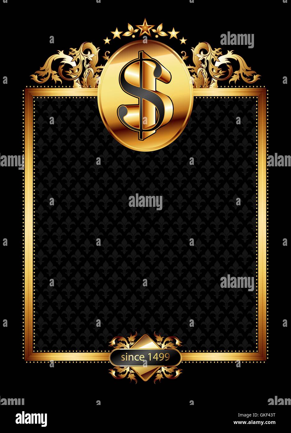 ornate frame with dollar symbol Stock Vector Image & Art - Alamy