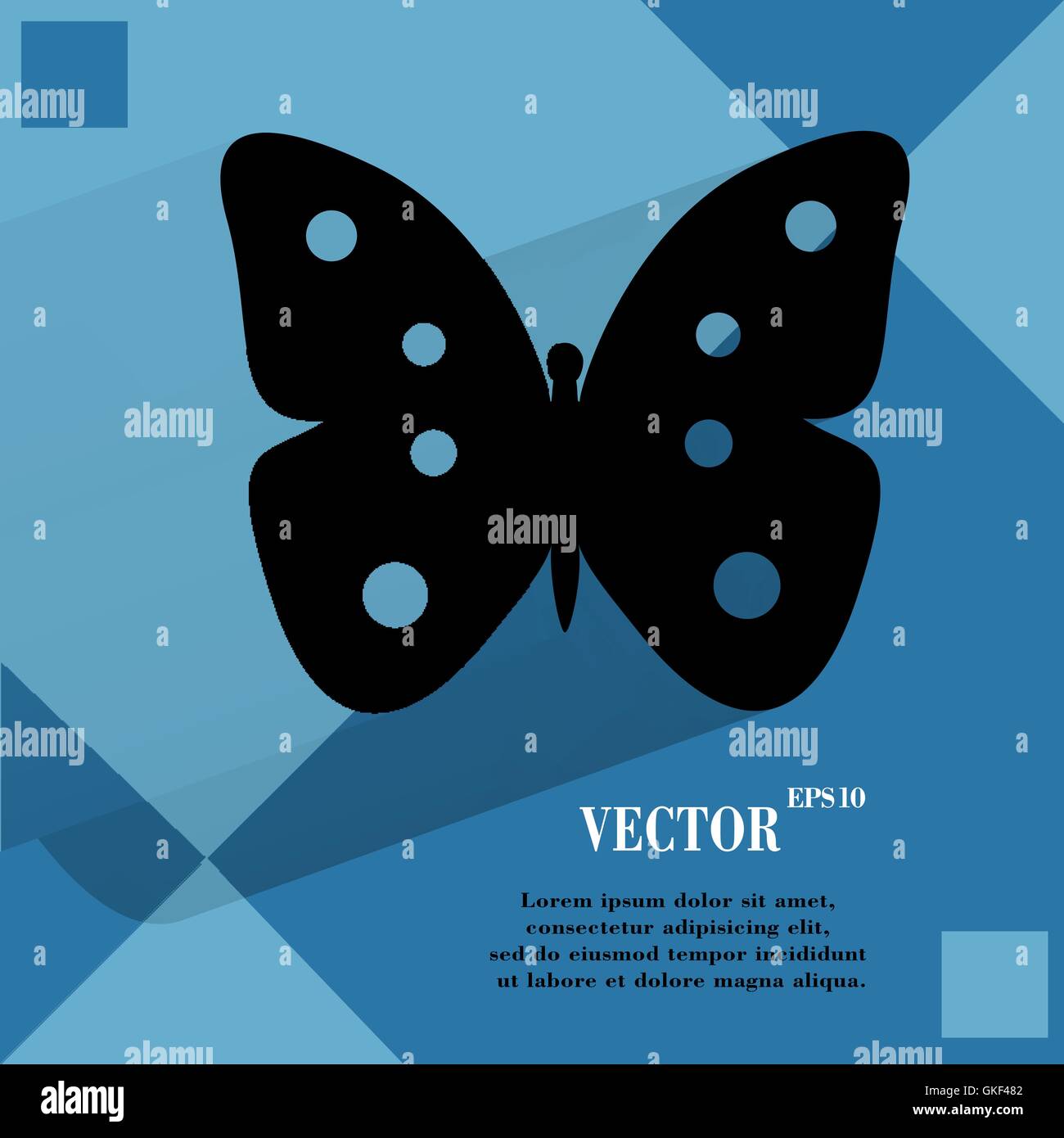 butterfly. Flat modern web button on a flat geometric abstract ...