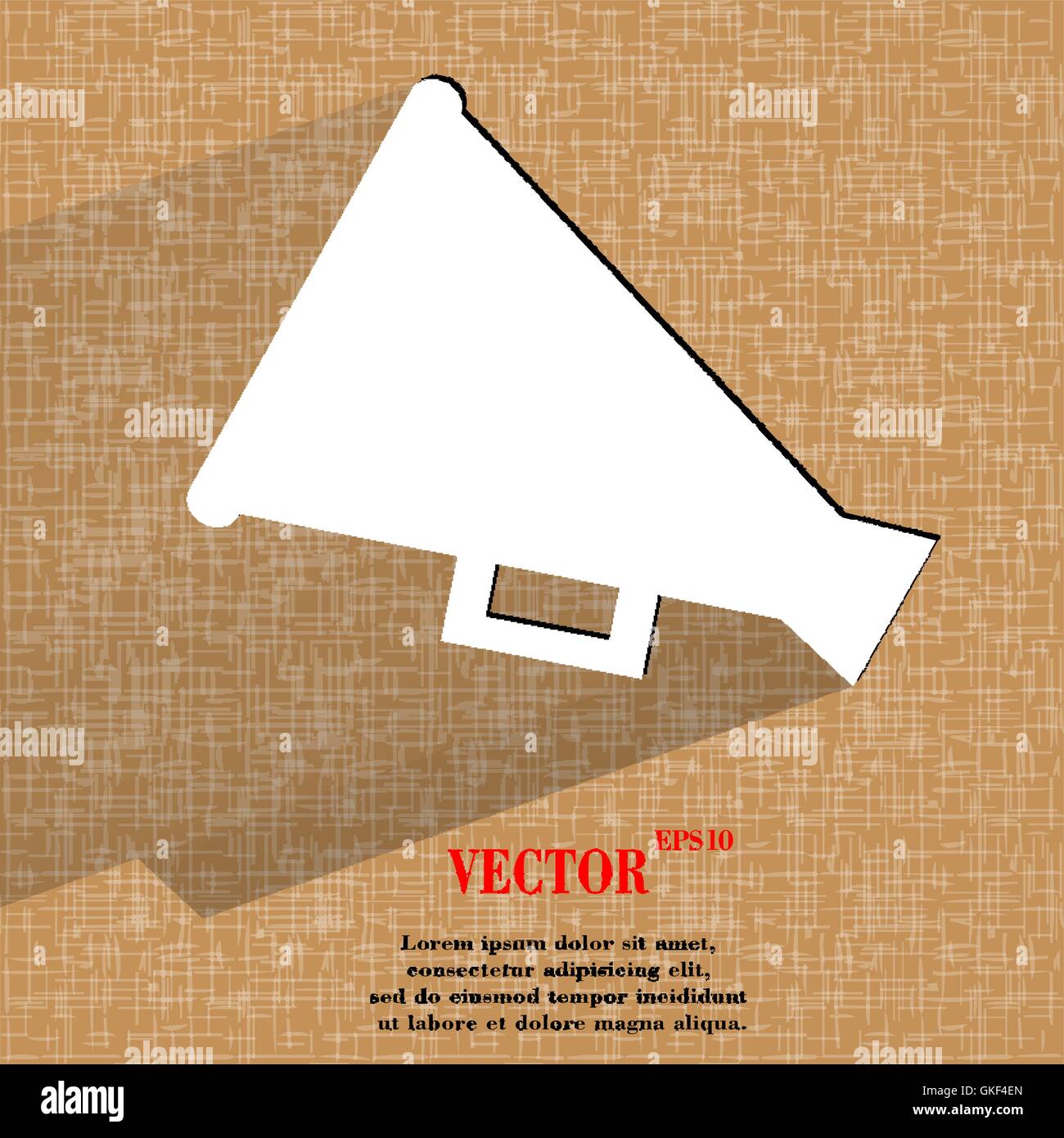 Megaphone, Loud-hailer icon on a flat geometric abstract background ...