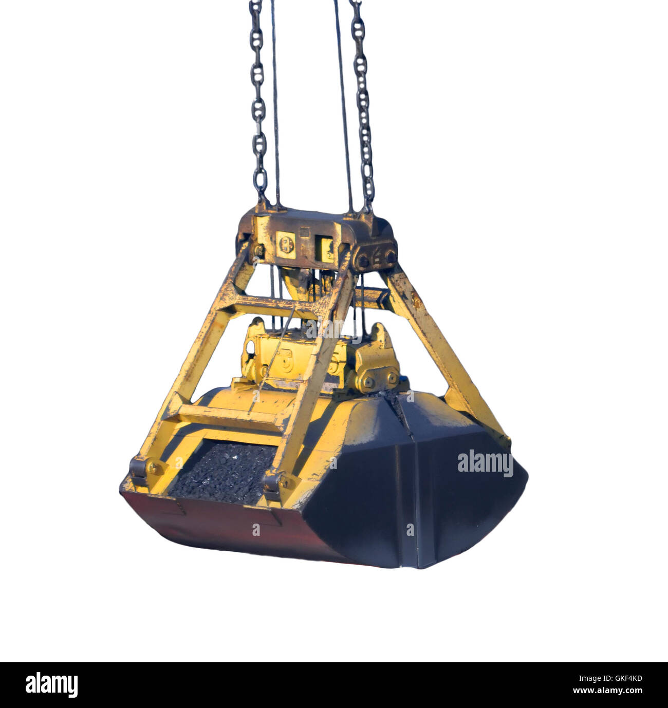 ladle crane filled with charcoal isolated on white background Stock ...