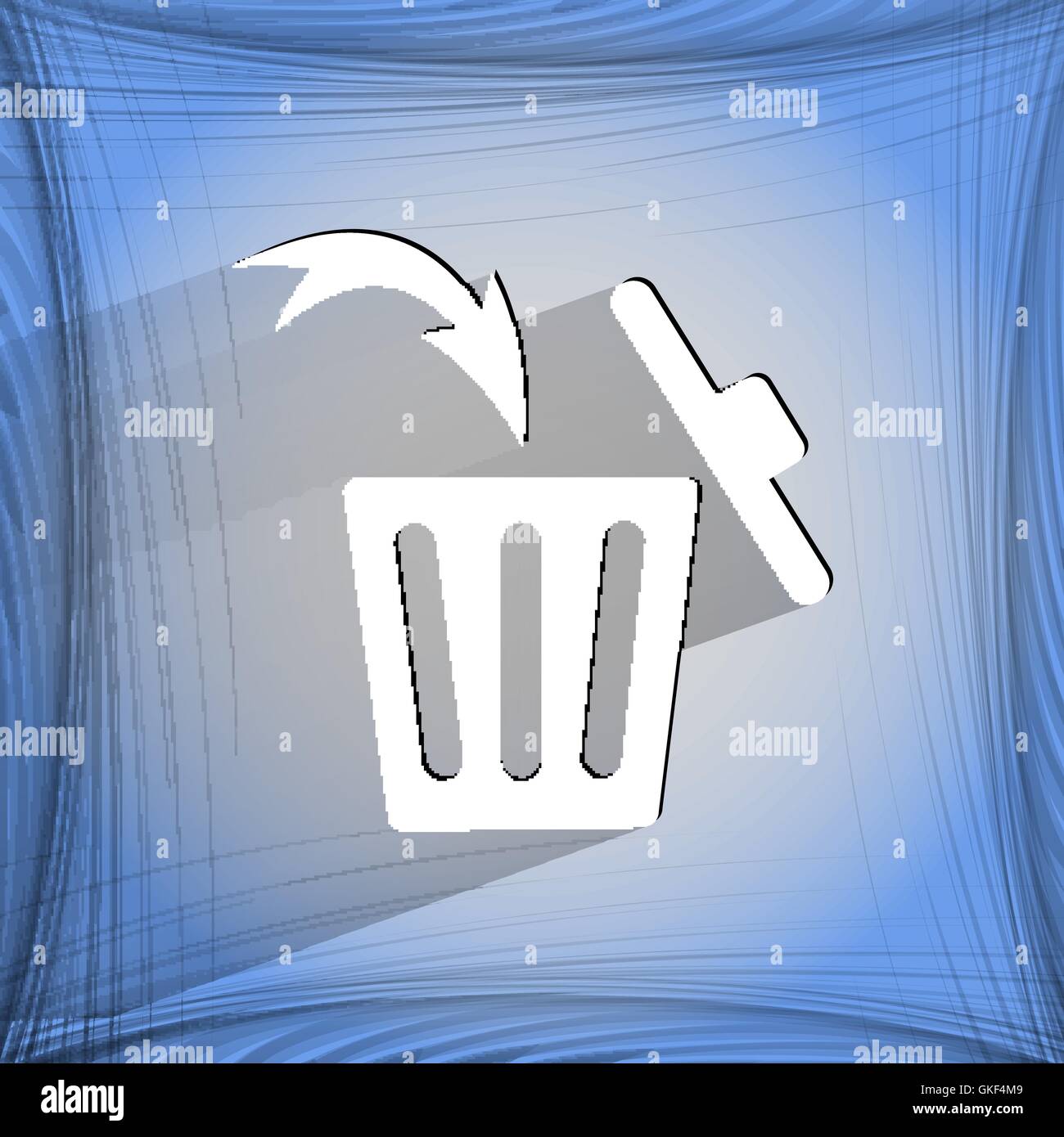 Trash bin. Flat modern web button on a flat geometric abstract background Stock Vector Image ...