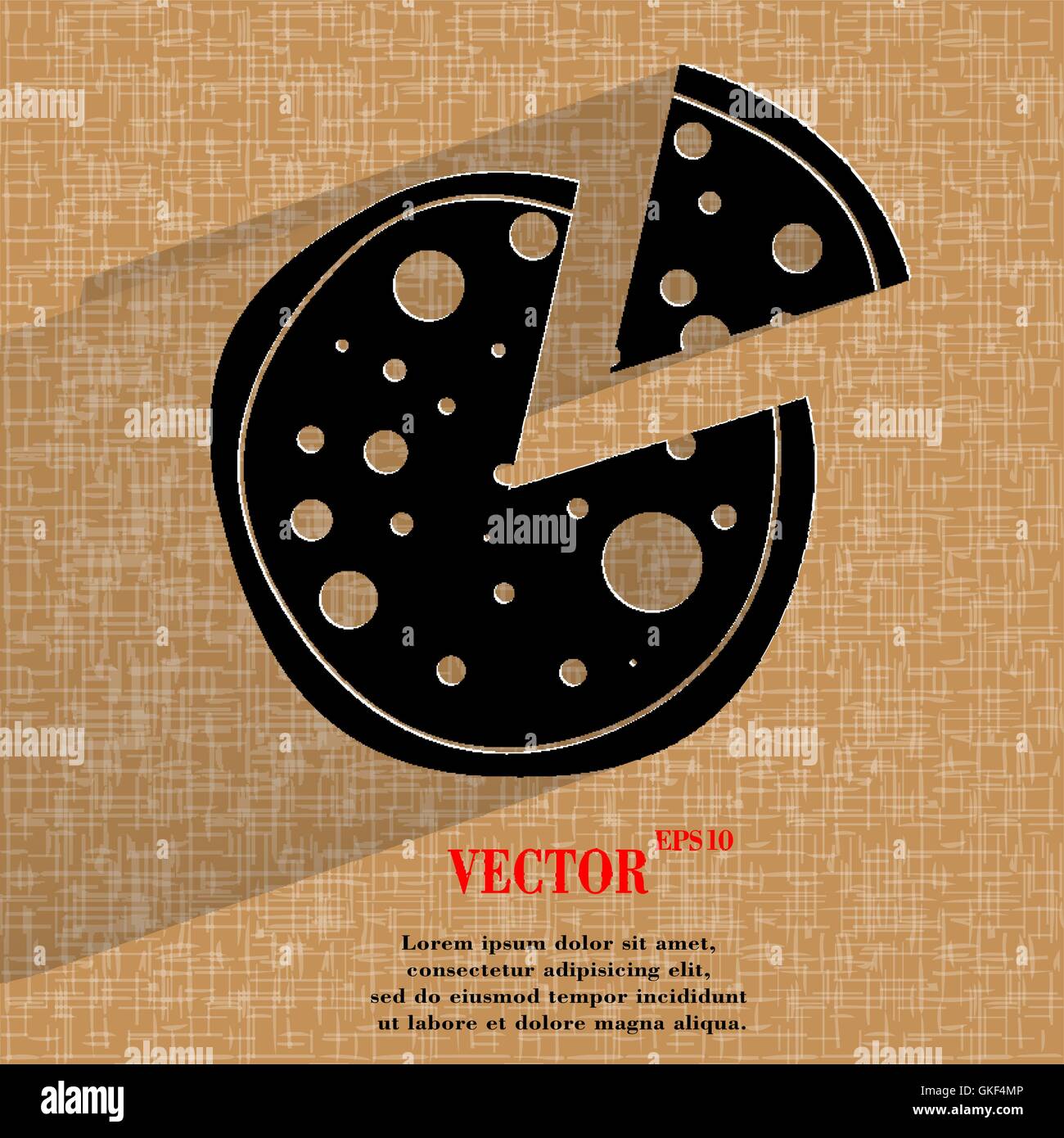 Pizza. Flat modern web button on a flat geometric abstract background ...