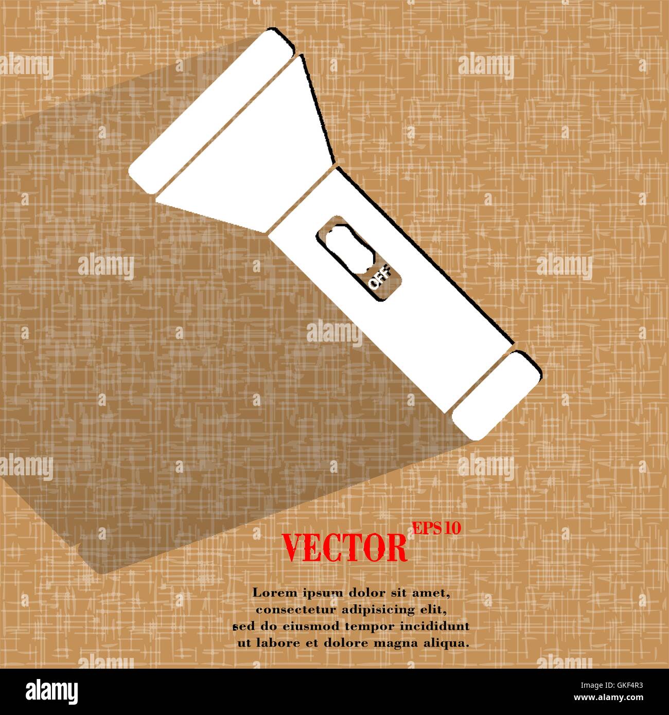 Flashlight . Flat modern web button on a flat geometric abstract background Stock Vector Image ...