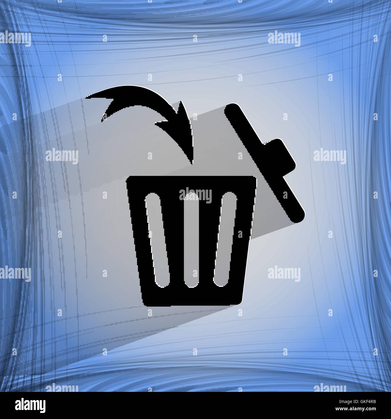 Trash bin. Flat modern web button on a flat geometric abstract ...