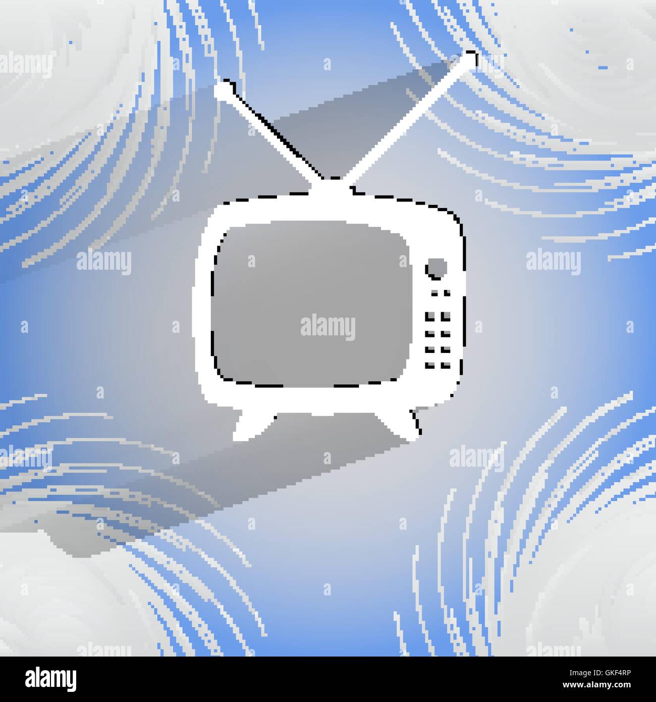 Retro tv. Flat modern web button on a flat geometric abstract ...