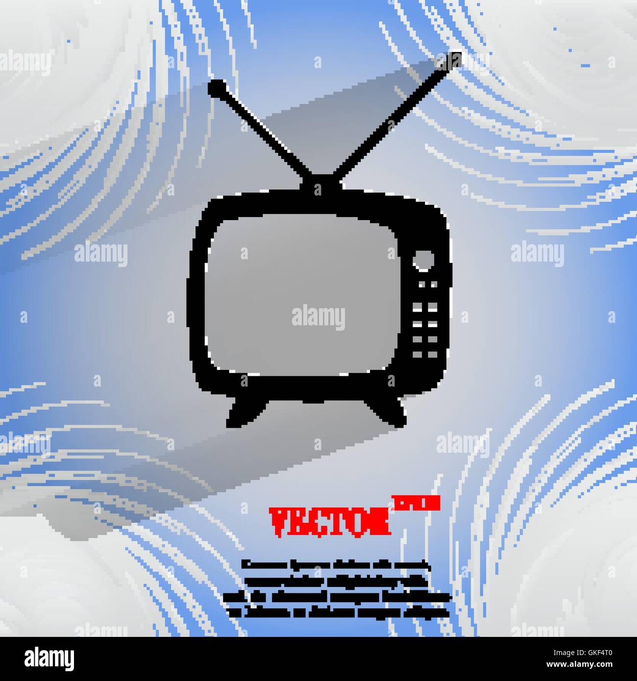 Retro tv. Flat modern web button on a flat geometric abstract ...