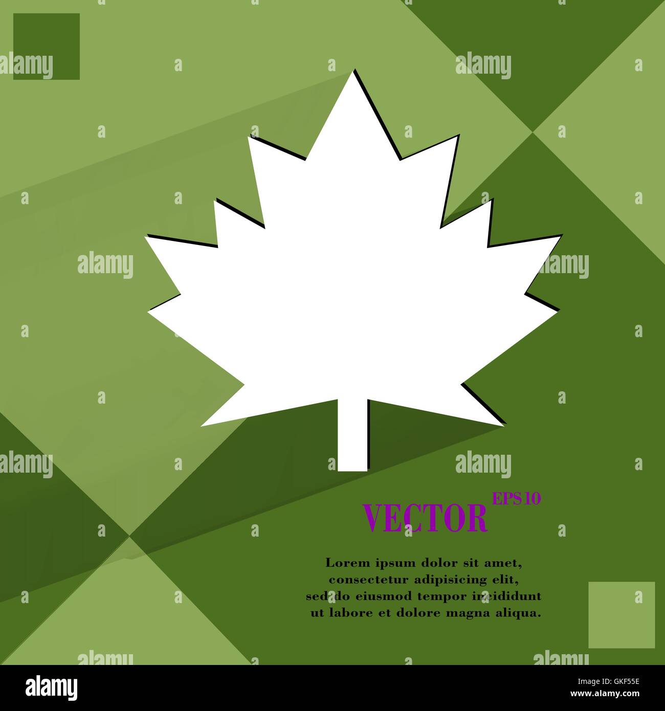 maple Leaf. Flat modern web design on a flat geometric abstract ...
