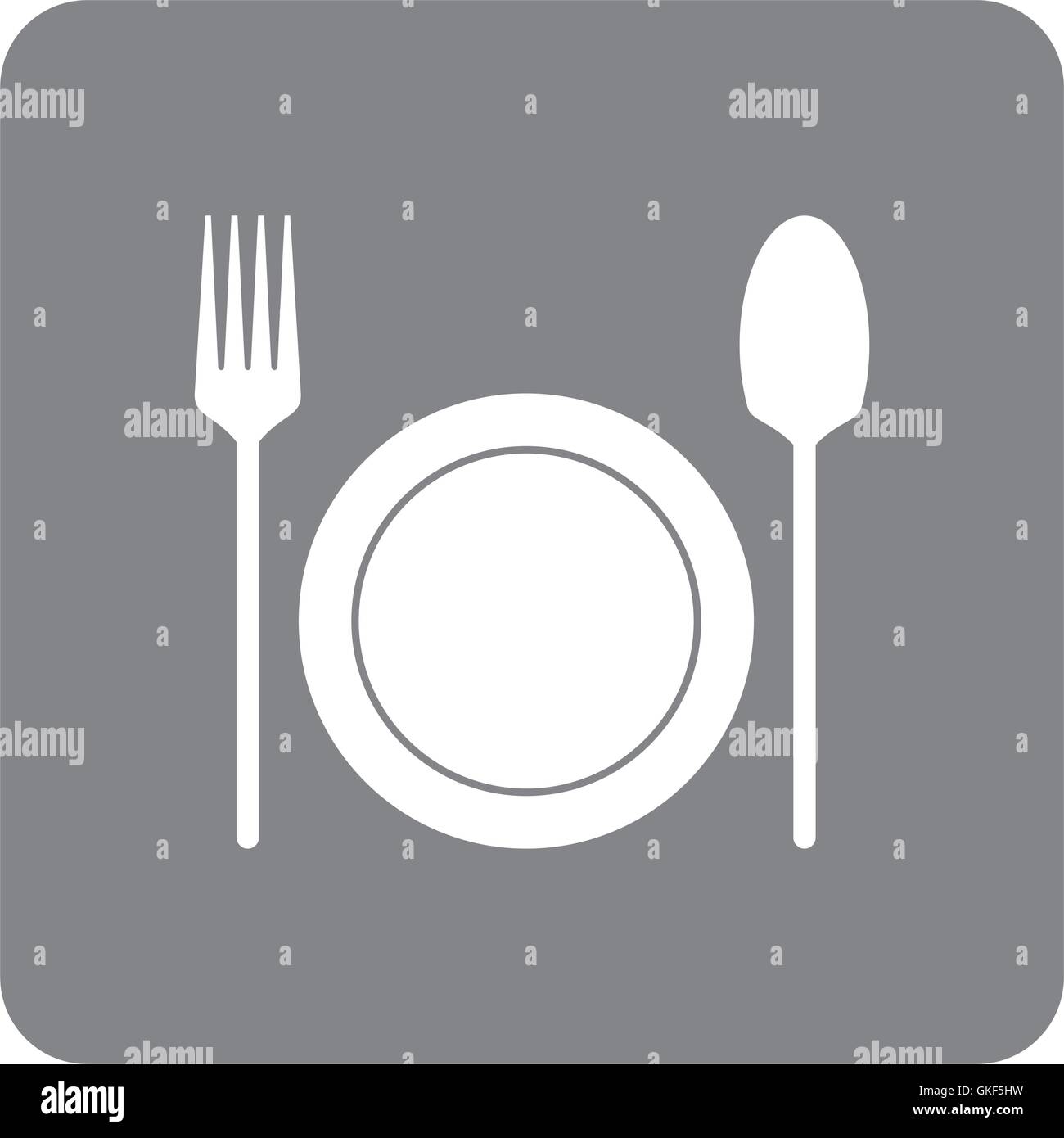 plate with fork and spoon icon Stock Vector Image & Art - Alamy