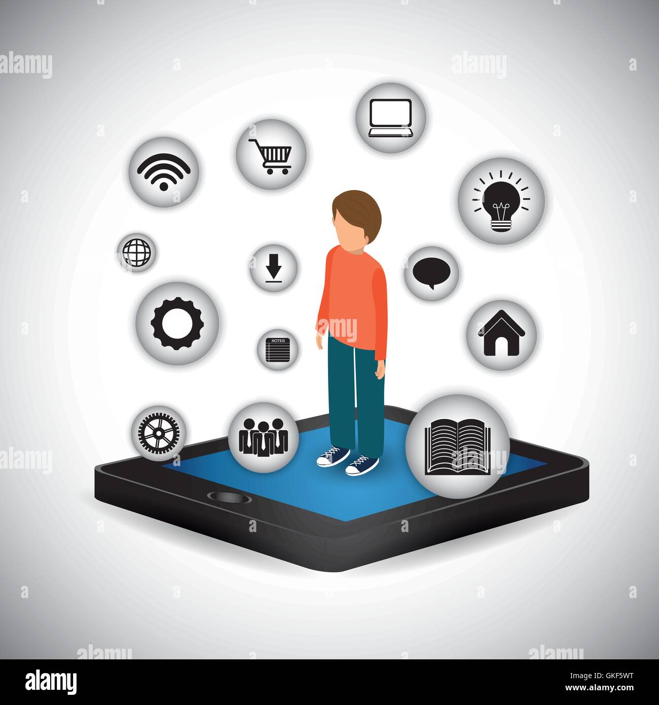 smartphone boy social media design Stock Vector Image & Art - Alamy