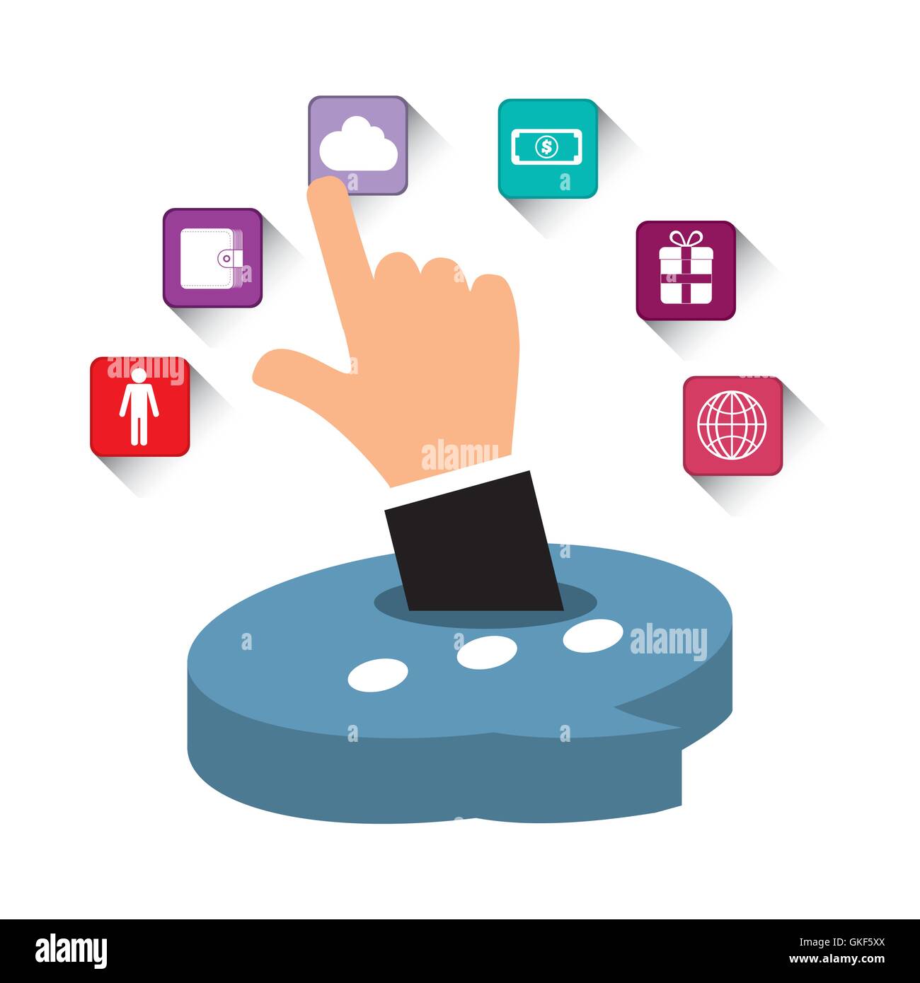 hand bubble social media design Stock Vector Image & Art - Alamy