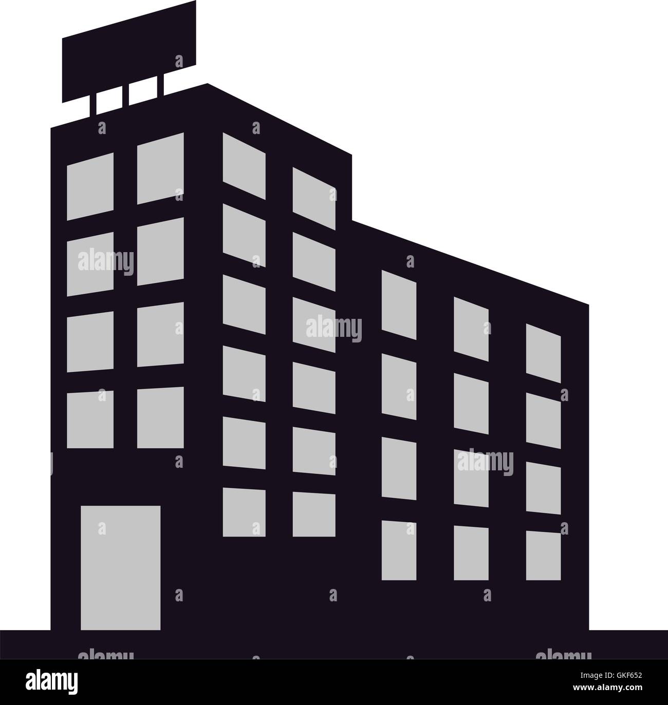 Single Building Silhouette Vector