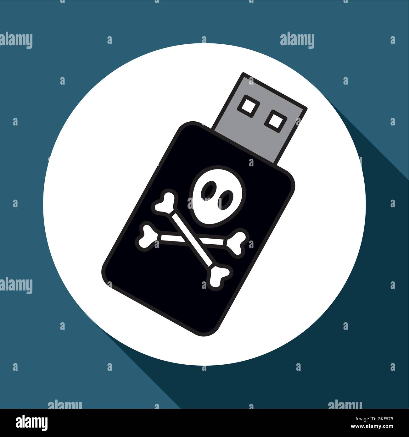 Usb skull warning virus danger hi-res stock photography and images - Alamy
