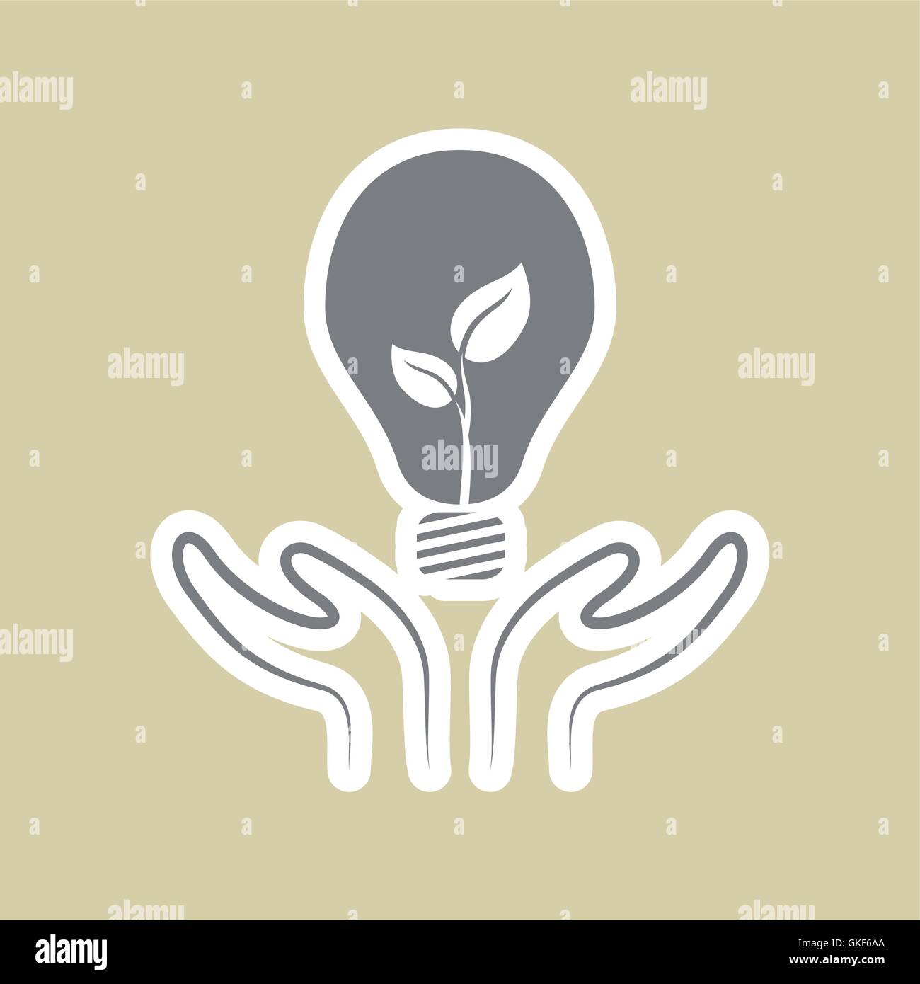 Vector illustration of Think green , editable icon Stock Vector Image ...