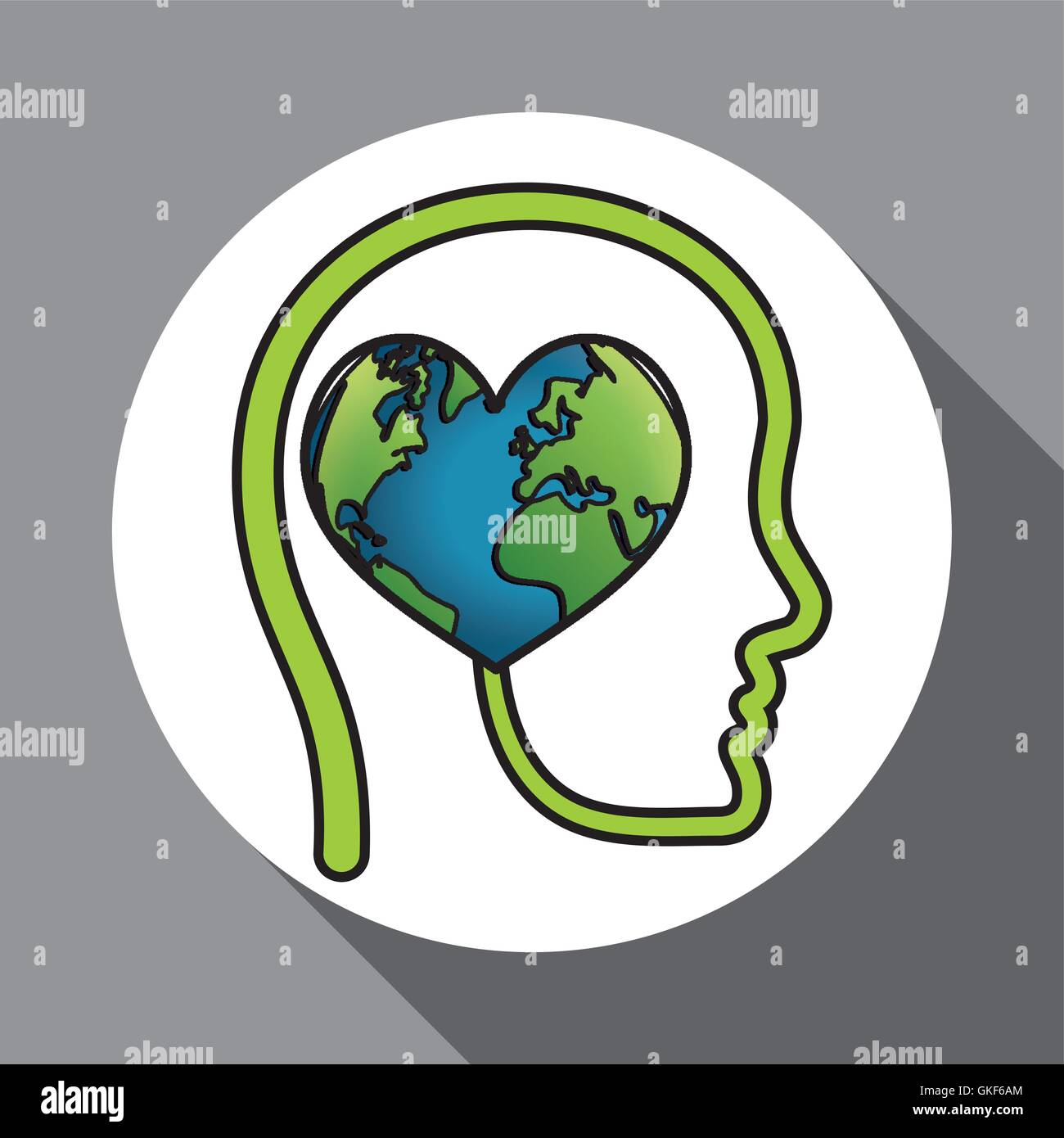 Vector illustration of Think green , editable icon Stock Vector Image ...