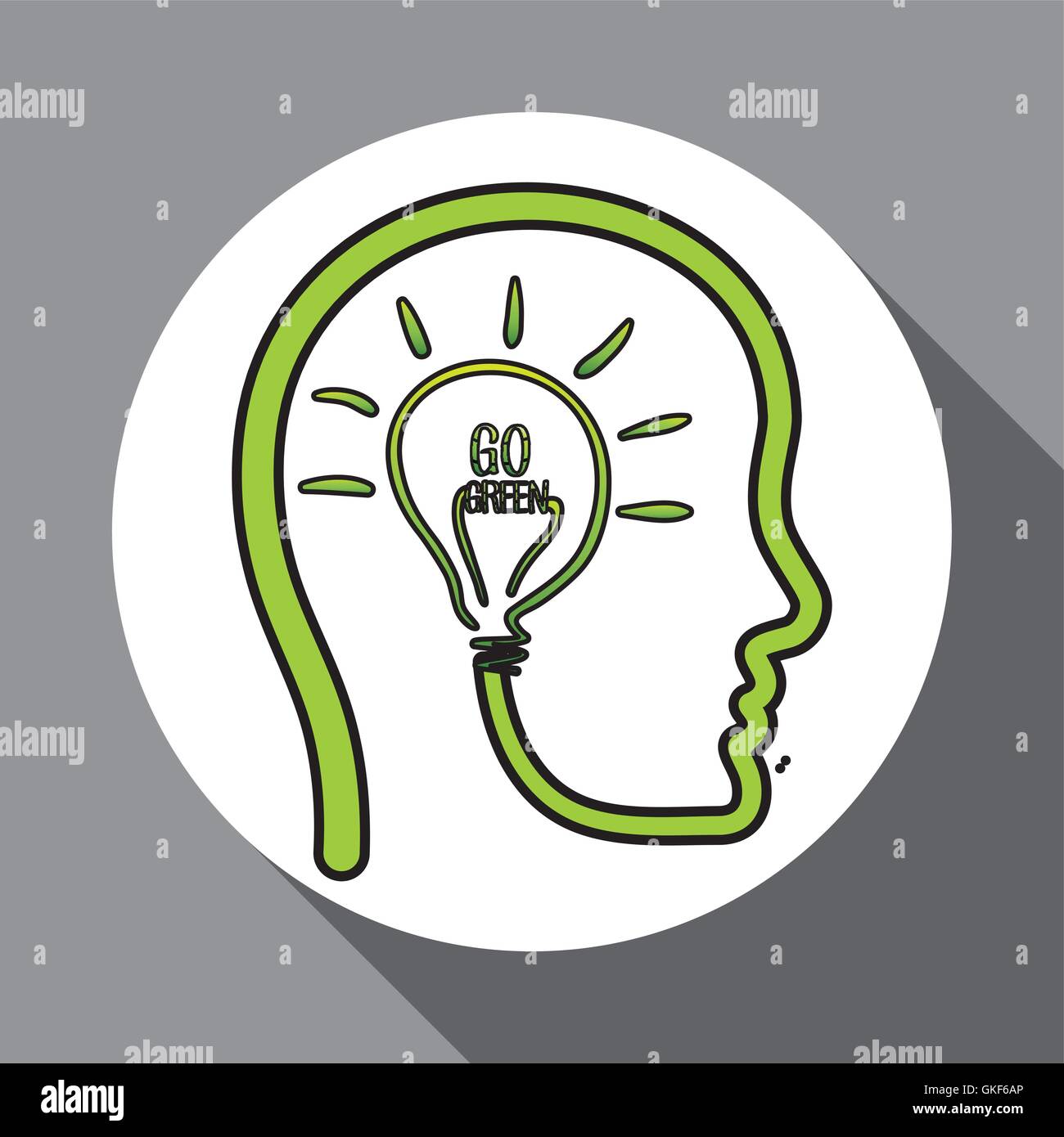 Vector illustration of Think green , editable icon Stock Vector Image ...