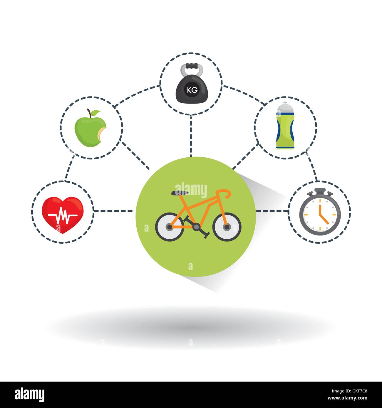 healthy lifestyle design over white background, vector illustration ...