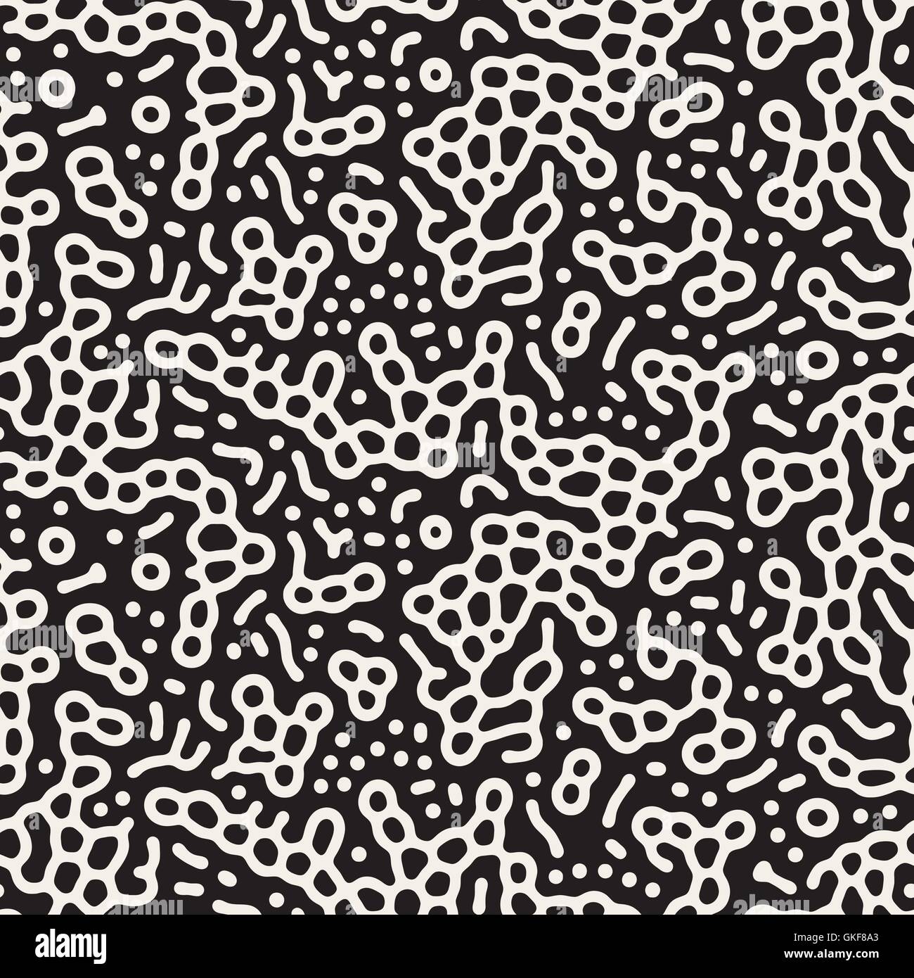 Vector Seamless Black and White Organic Lines Pattern Stock Vector ...