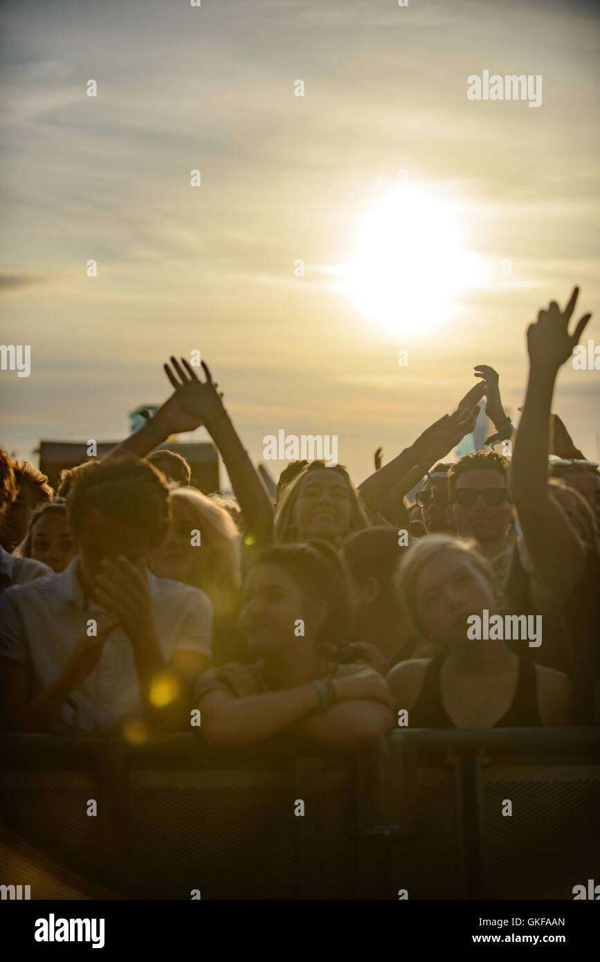 People having fun at a festival Stock Photo - Alamy