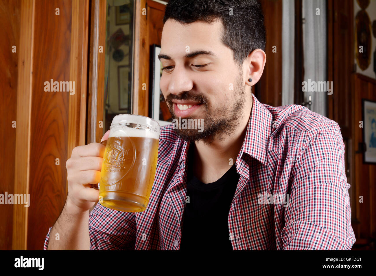 Man drinking beer close up pub hi-res stock photography and images - Alamy
