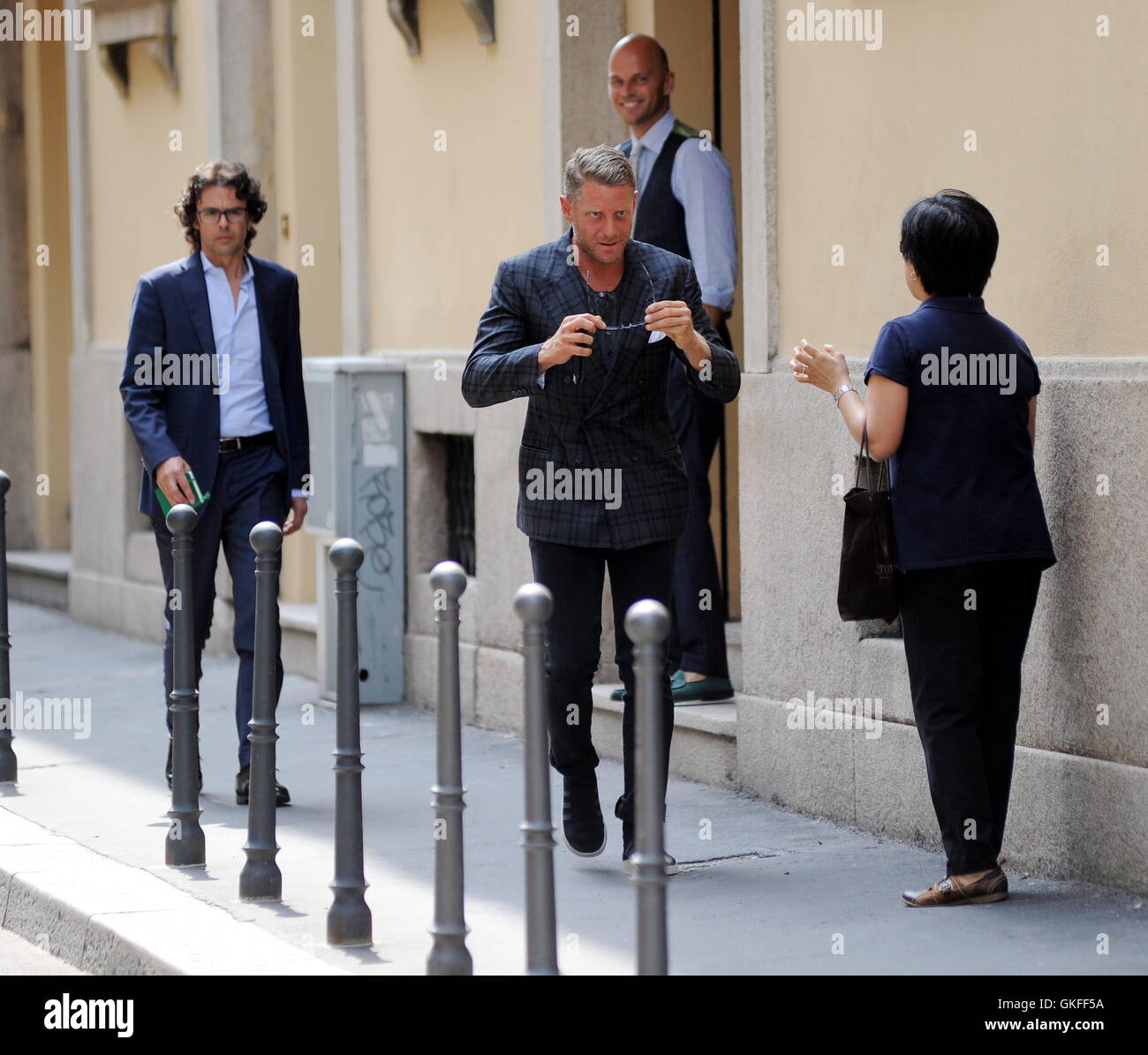 Lapo Elkann leaves the Four Seasons Hotel Milan in his car to go ...