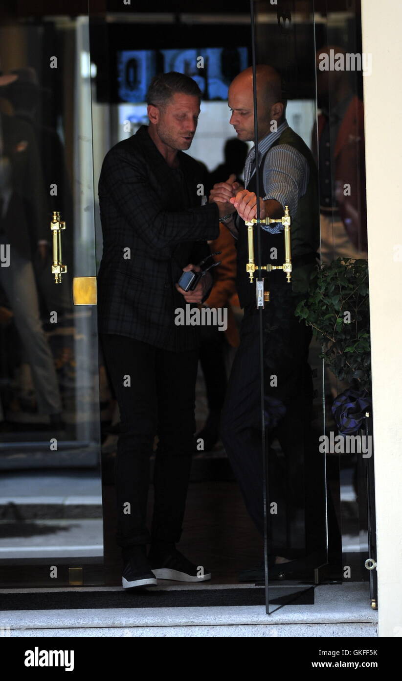 Lapo Elkann leaves the Four Seasons Hotel Milan in his car to go ...