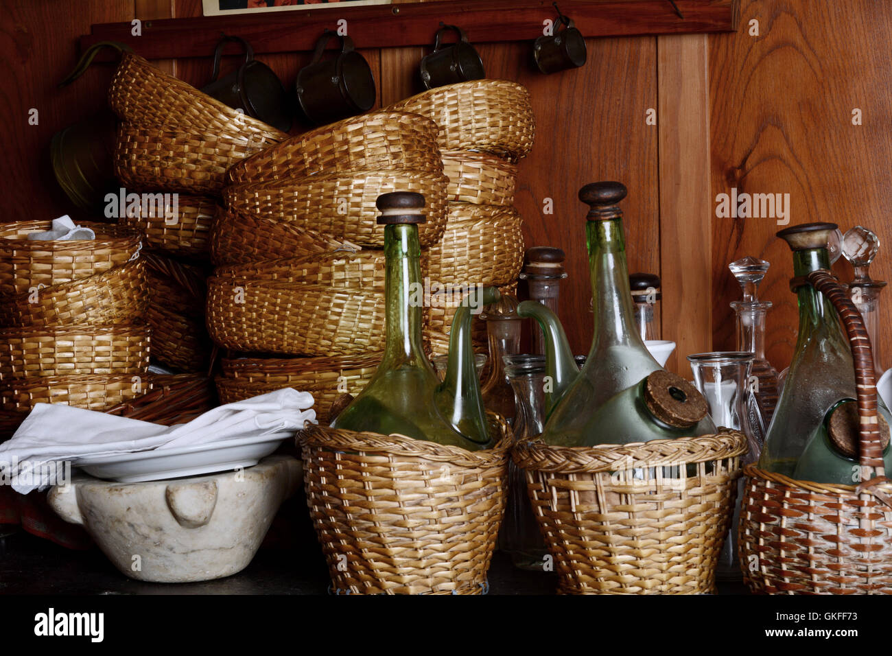 Old wine bottles in an ancient bar Stock Photo - Alamy