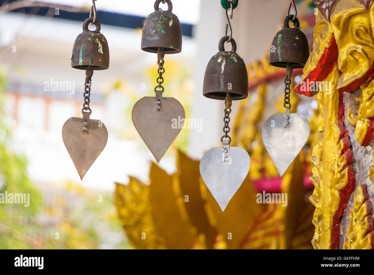 Row bells in ancient temple hi-res stock photography and images - Alamy