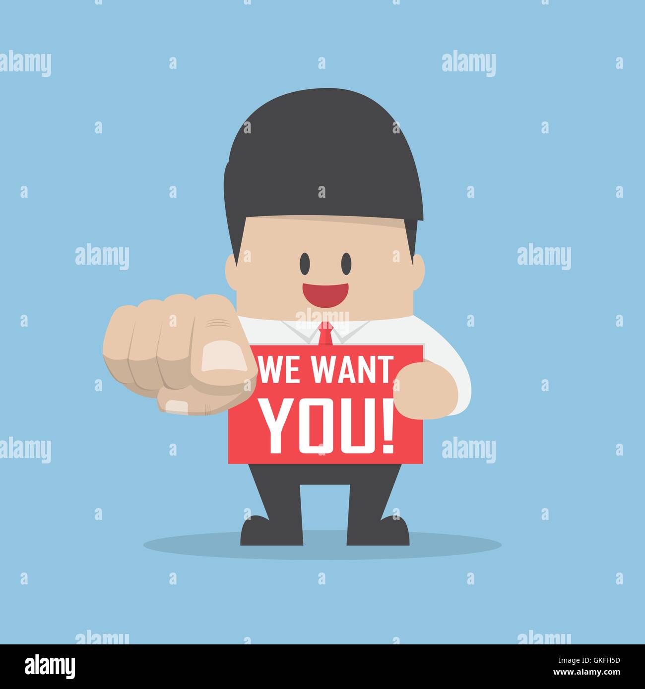 Businessman pointing finger towards you with word we want you, we're ...