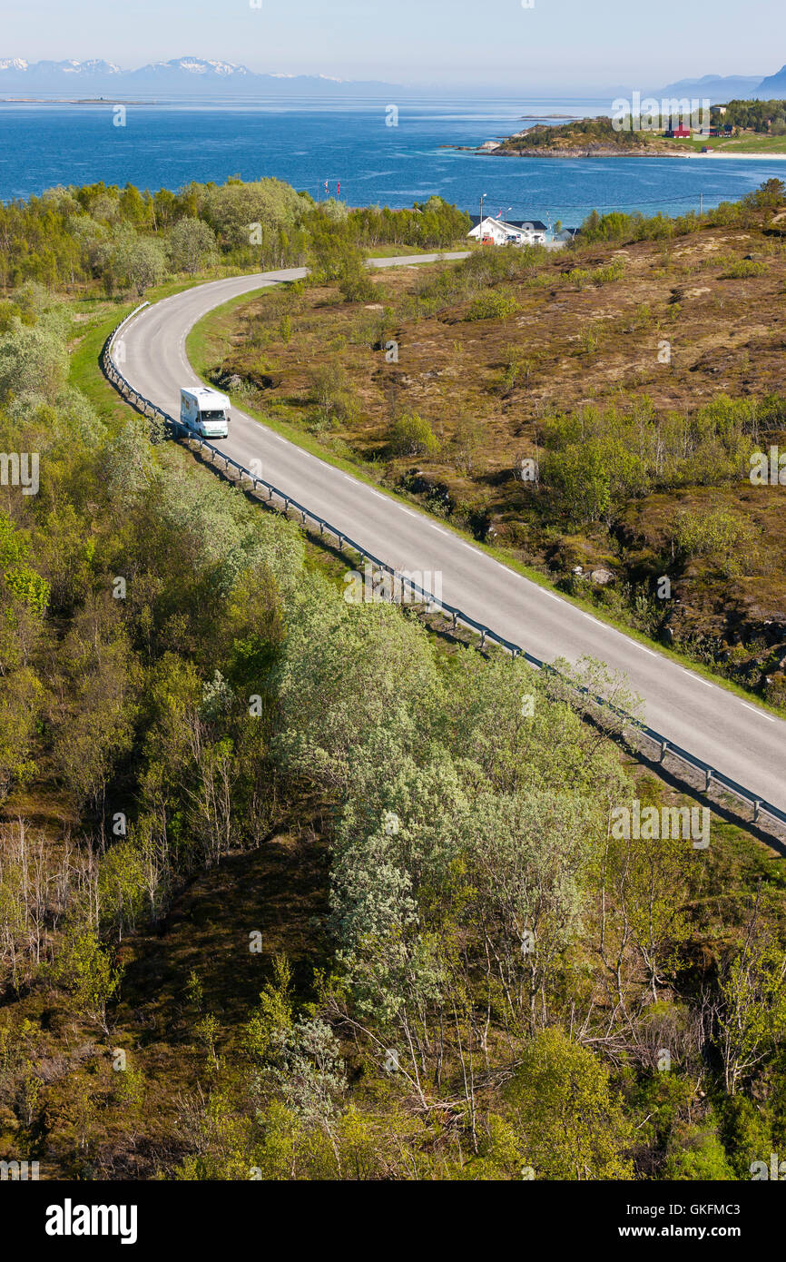 Tjeldsund Fjord, Lofoten Islands Norway Stock Photo - Alamy