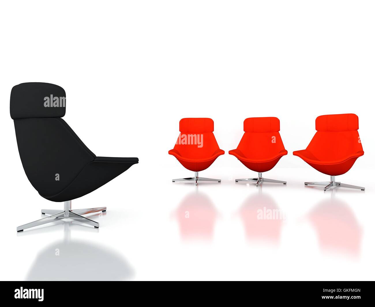 black and red modern chairs Stock Photo - Alamy