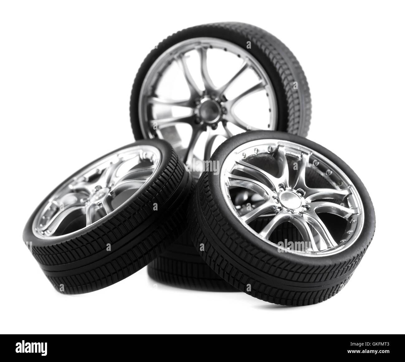 Car wheels on white background Stock Photo - Alamy