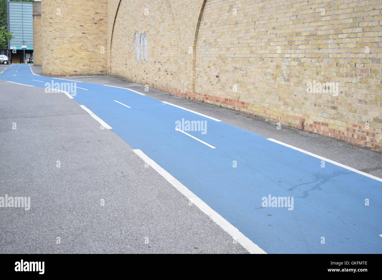 Blue Cyclists Path Stock Photo - Alamy