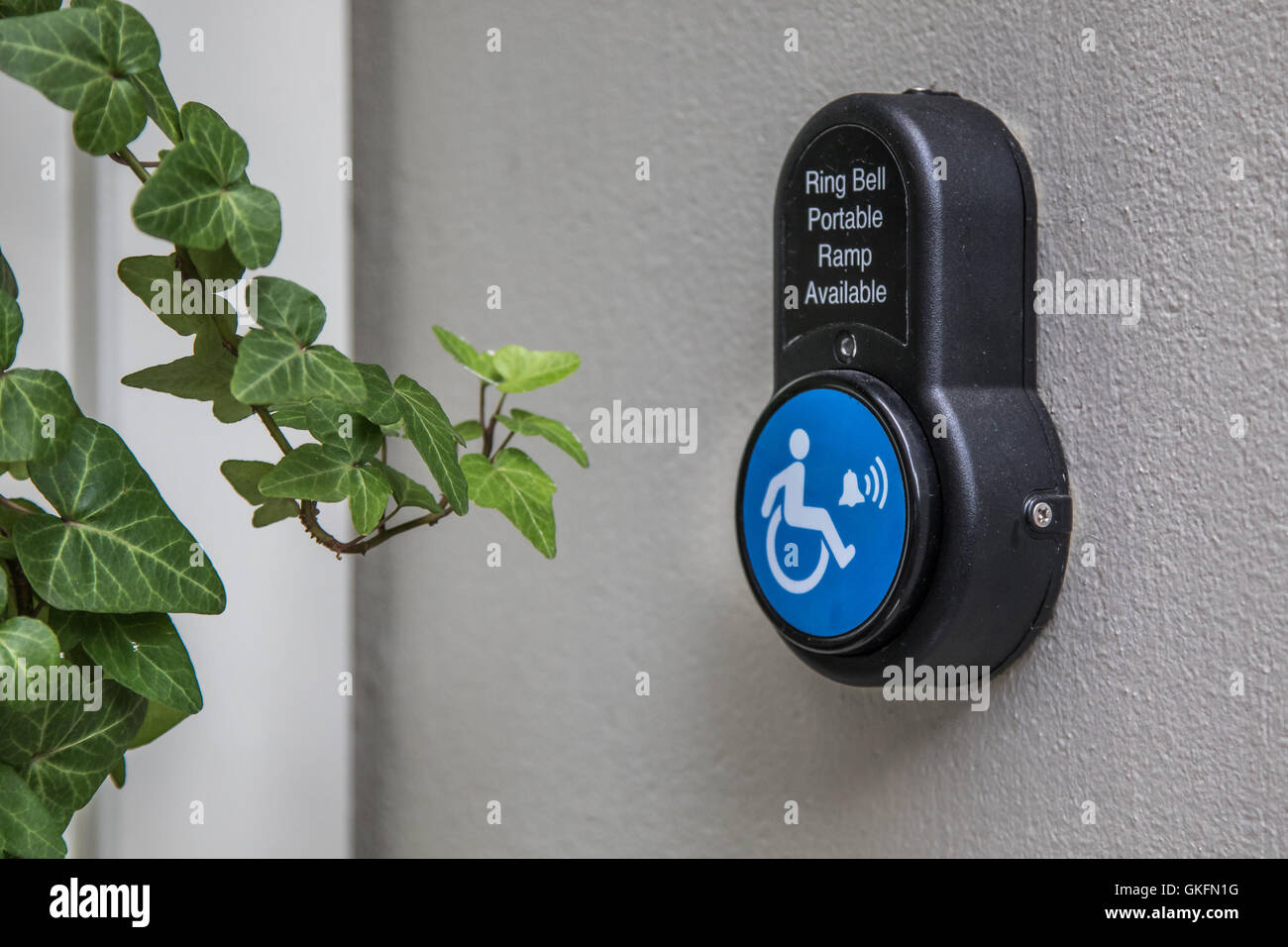 Wheelchair ramp bell button Stock Photo - Alamy